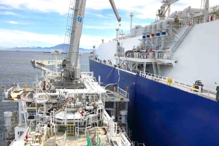 Titan performs gas-up and cool-down op using LNG bunker vessel “Kairos ...