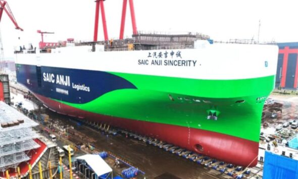China: SAIC Anji Logistics launches LNG dual-fuel PCTC “SAIC ANJI ...