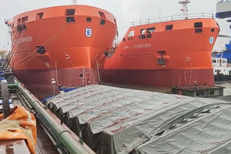 E&S Tankers launches second LNG dual fuel chemical tanker “John T ...