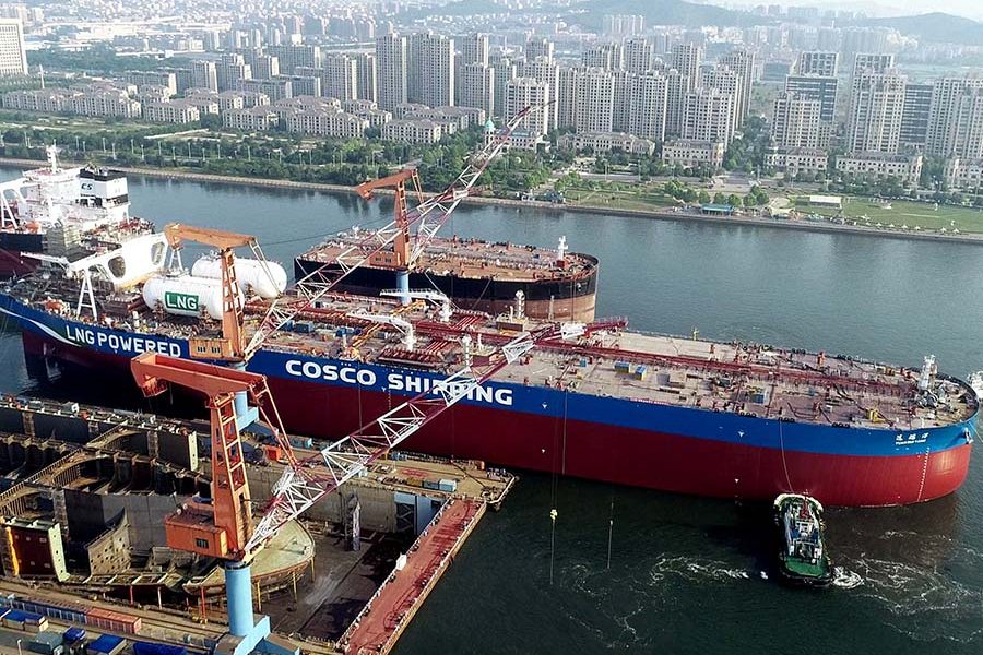 CSSC shipyard first LNG DF VLCC for COSCO Shipping starts sea trial ...