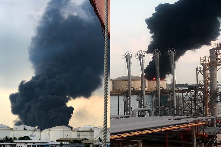 BREAKING: Tankstore oil storage facility catches fire at Singapore ...
