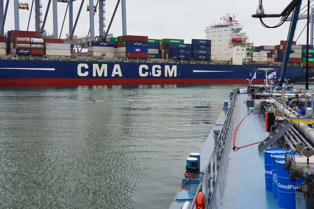 “CMA CGM WHITE SHARK” receives biofuel bunkers in trial | Manifold Times