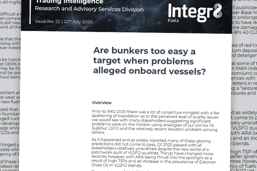 Integr8 Fuels: Are bunkers too easy a target when problems alleged ...