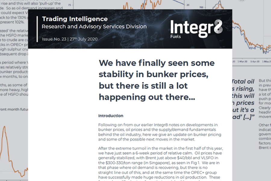 Integr8 Fuels: Stability seen in bunker prices, but there is still a ...