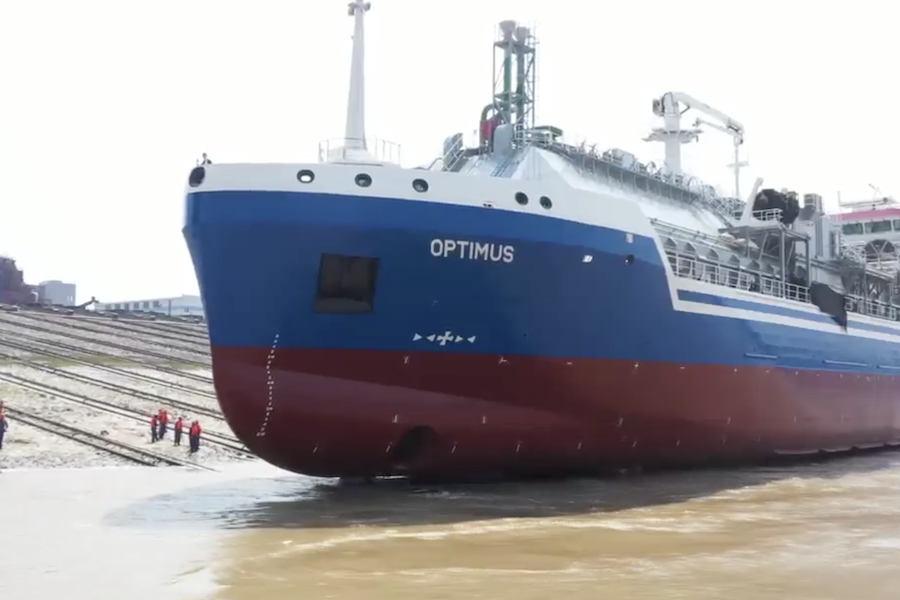 Elenger Marine launches 6000 m3 capacity LNG bunker vessel ‘Optimus ...